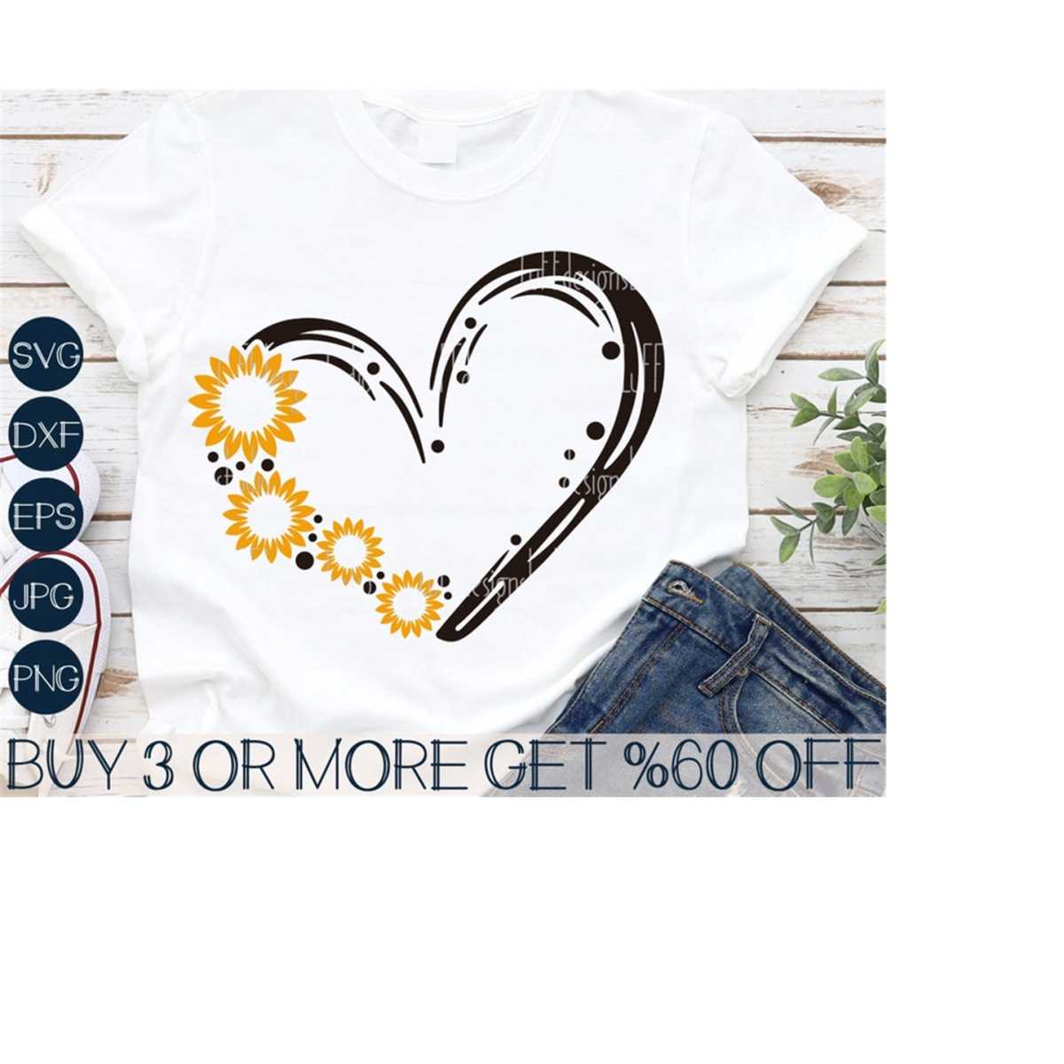 Sunflower Heart SVG, Valentines Svg, Sunflower PNG, Heart PN | Inspire ...