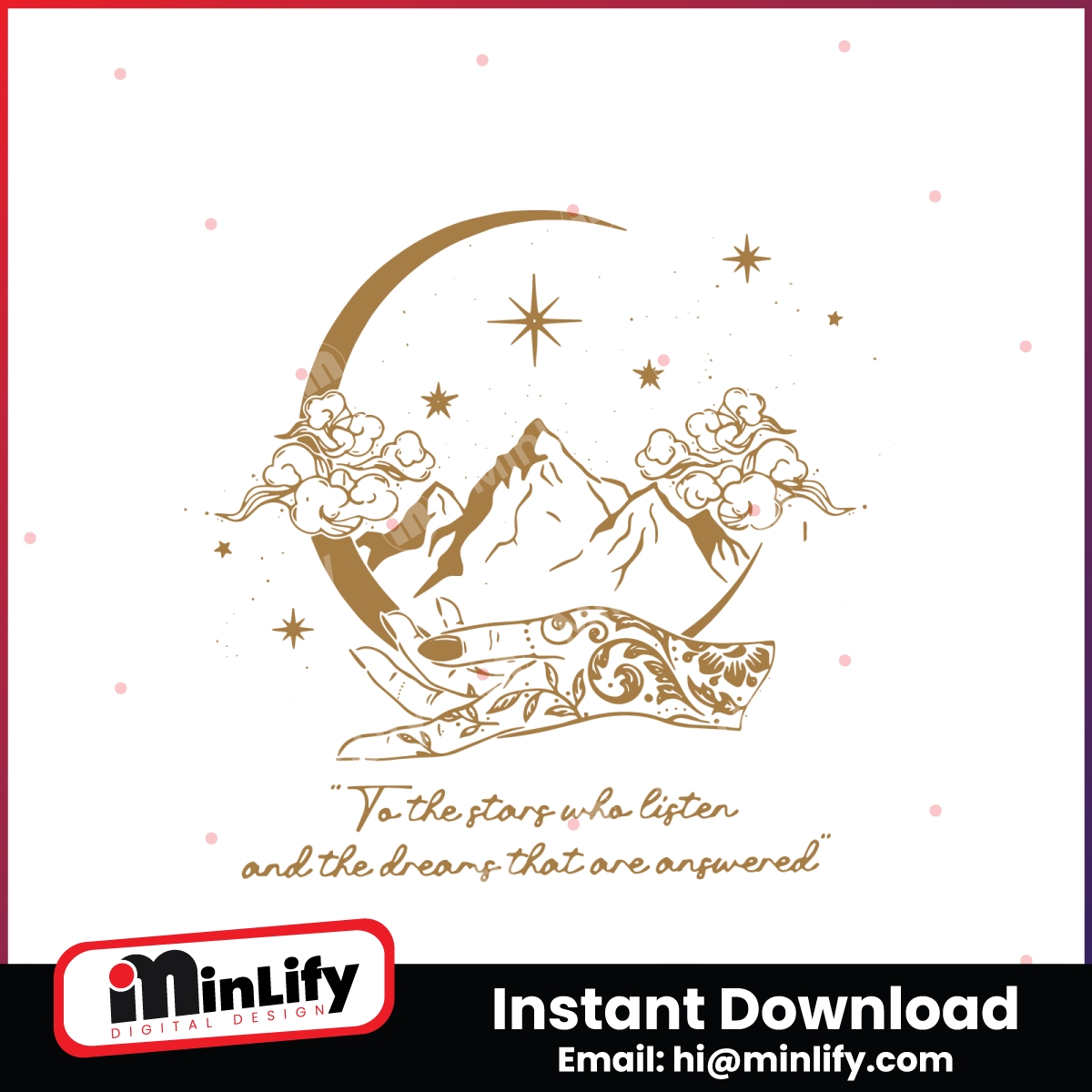 To The Stars Who Listen Sarah J Maas Quote SVG Cricut File - Inspire Uplift