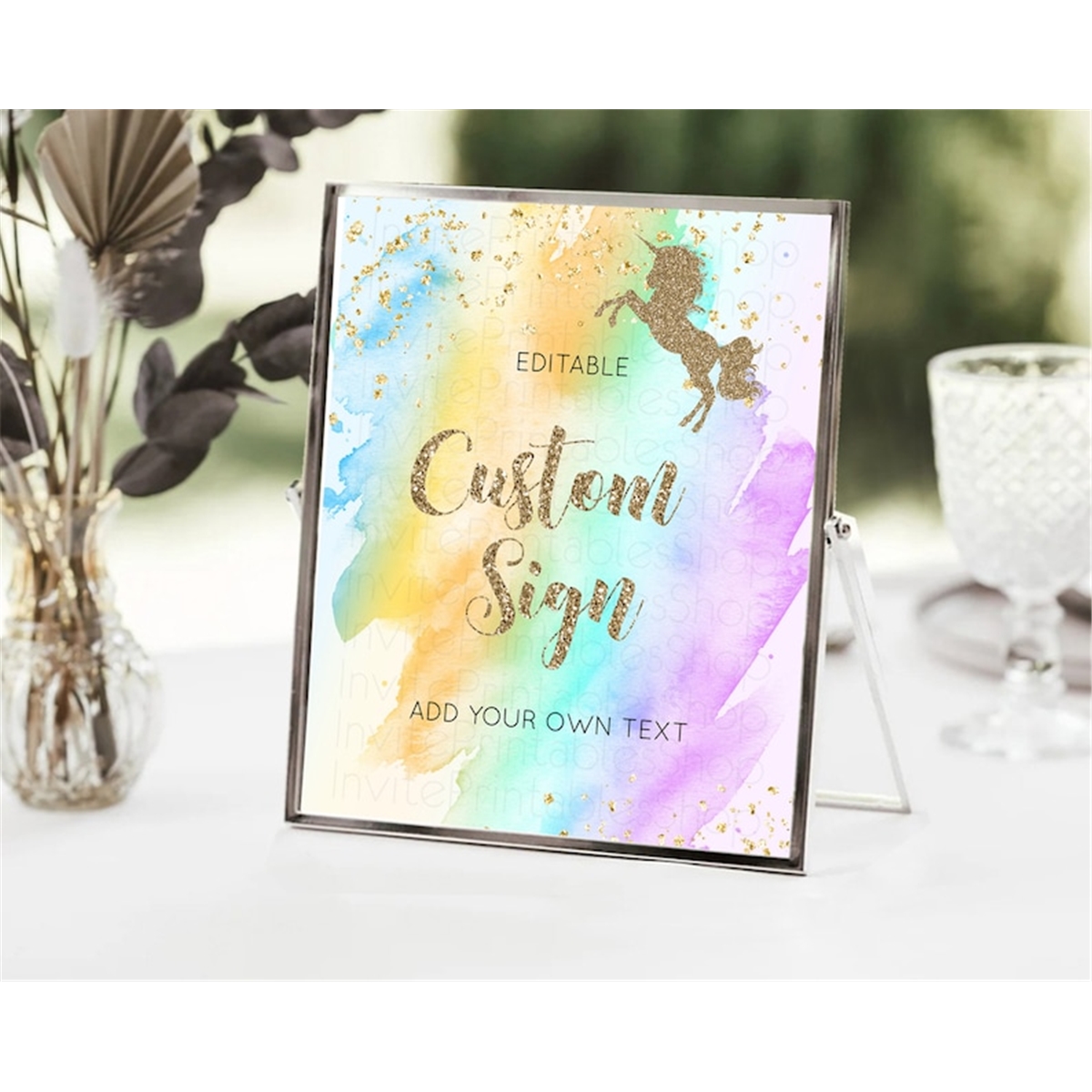 Unicorn Rainbow Sign Pastel Unicorn Party Table Sign Decor M | Inspire ...