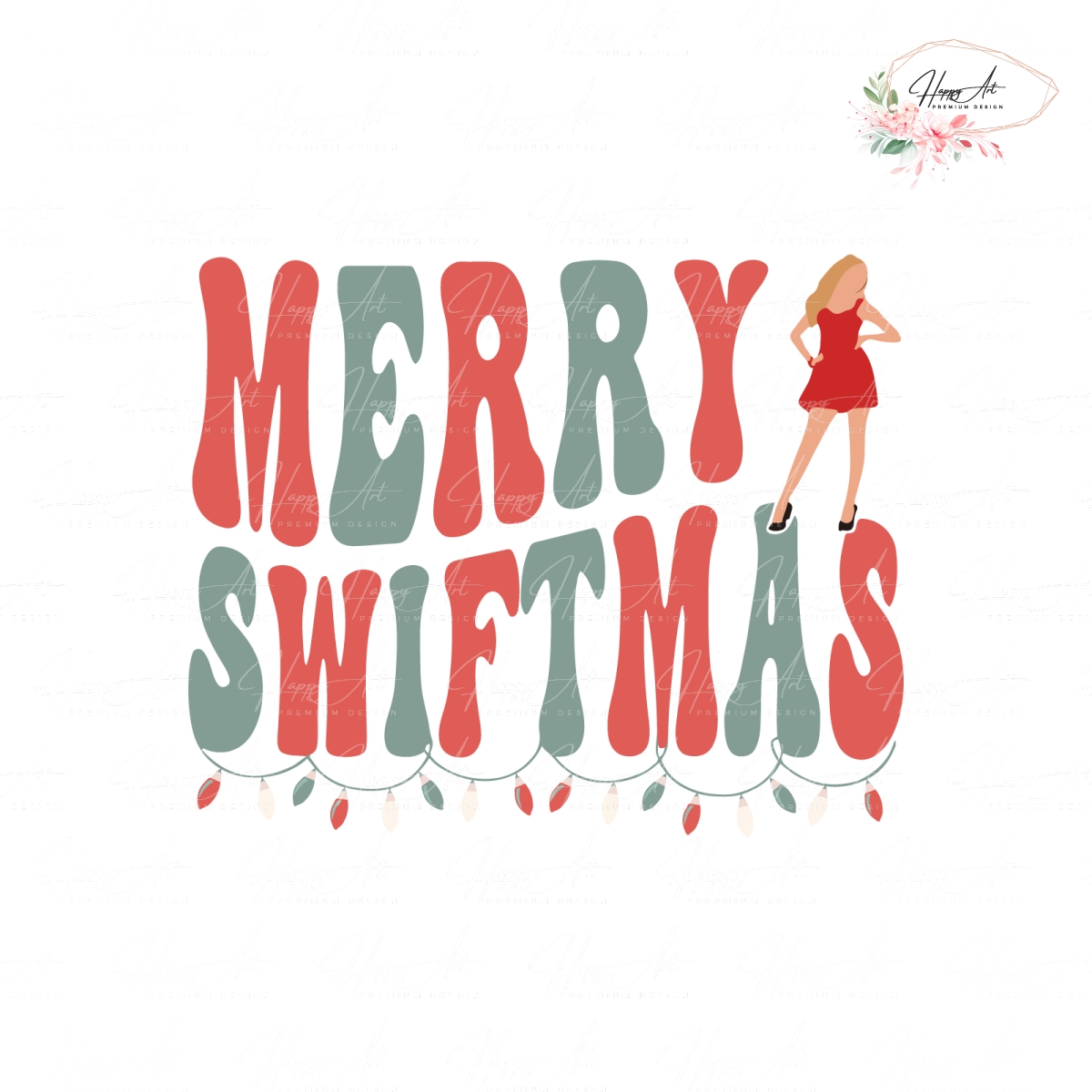 Merry Swiftmas Christmas Lights SVG Cutting Digital File - Inspire Uplift