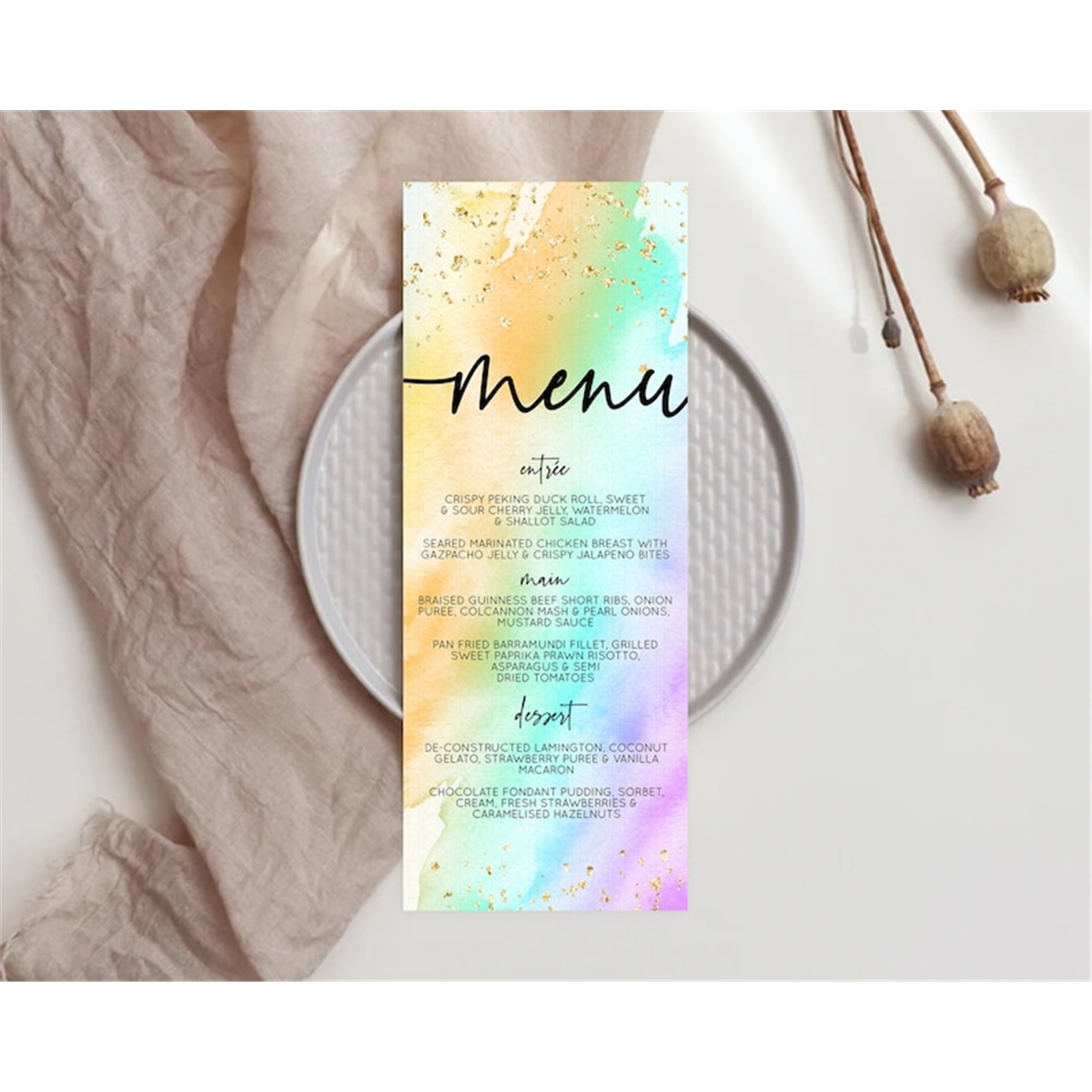 Pastel Menu Pastel Rainbow Menu Template Colorful Pastel Tab | Inspire ...