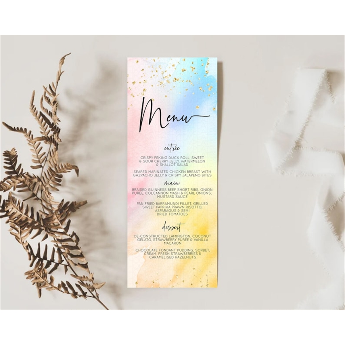 Pastel Menu Pastel Rainbow Menu Template Colorful Pastel Tab - Inspire ...