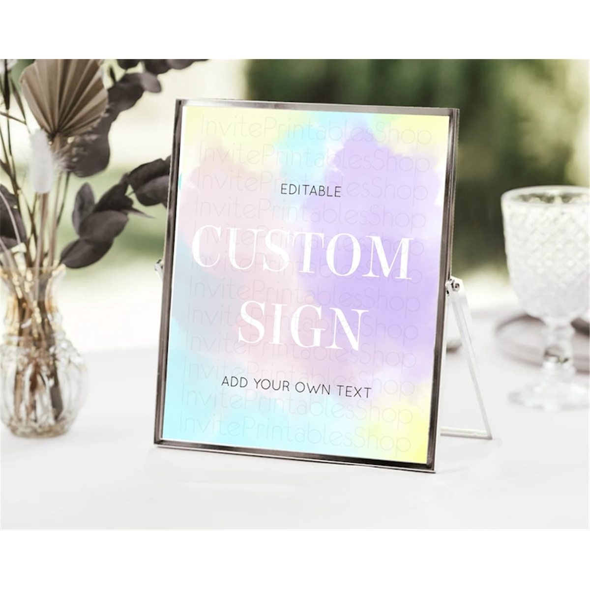 Pastel Sign Ombre Table Sign Decor Pastel Ombre Rainbow Wate - Inspire ...