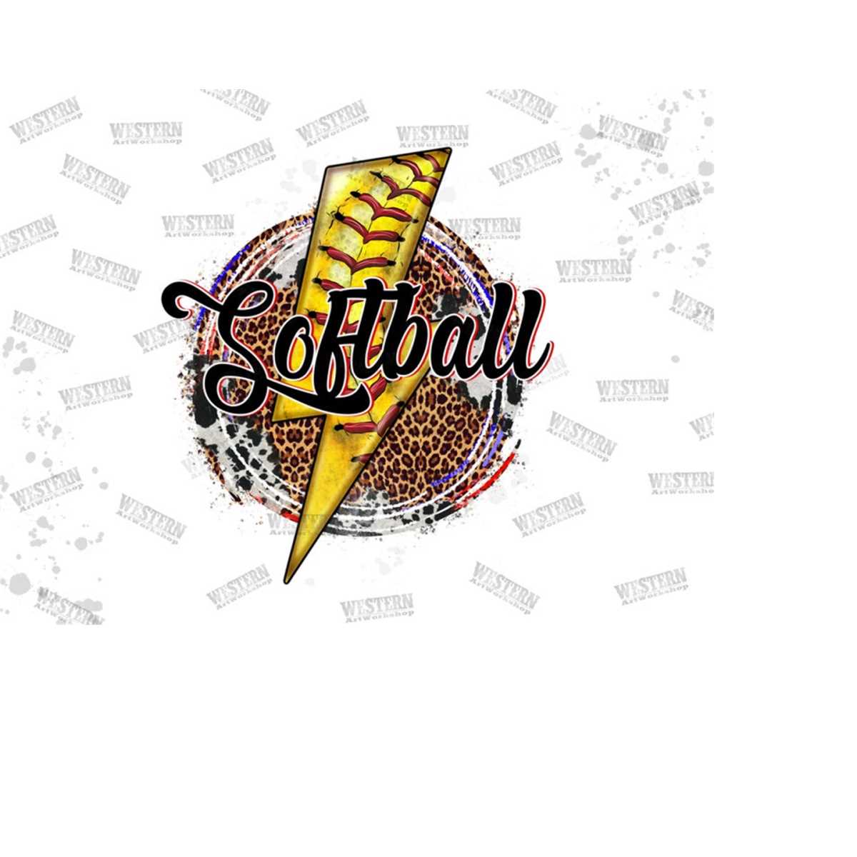 Softball Lightning Leopard Design Png, Digital Download PNG, | Inspire ...