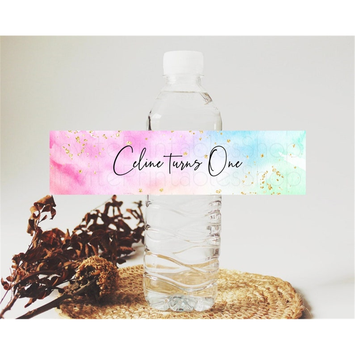 Pastel Water Label Template Pastel Ombre Rainbow Watercolor - Inspire ...