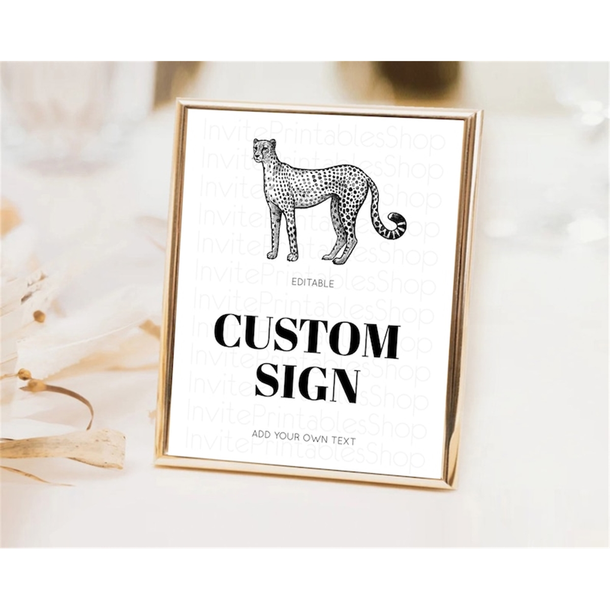 Cheetah Sign Cheetah Party Sign Template Safari Adventure Ta - Inspire ...