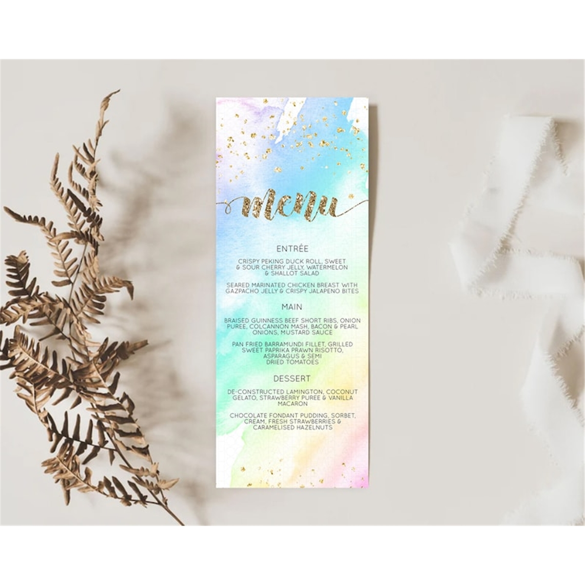 Pastel Menu Pastel Rainbow Menu Template Colorful Pastel Tab - Inspire ...
