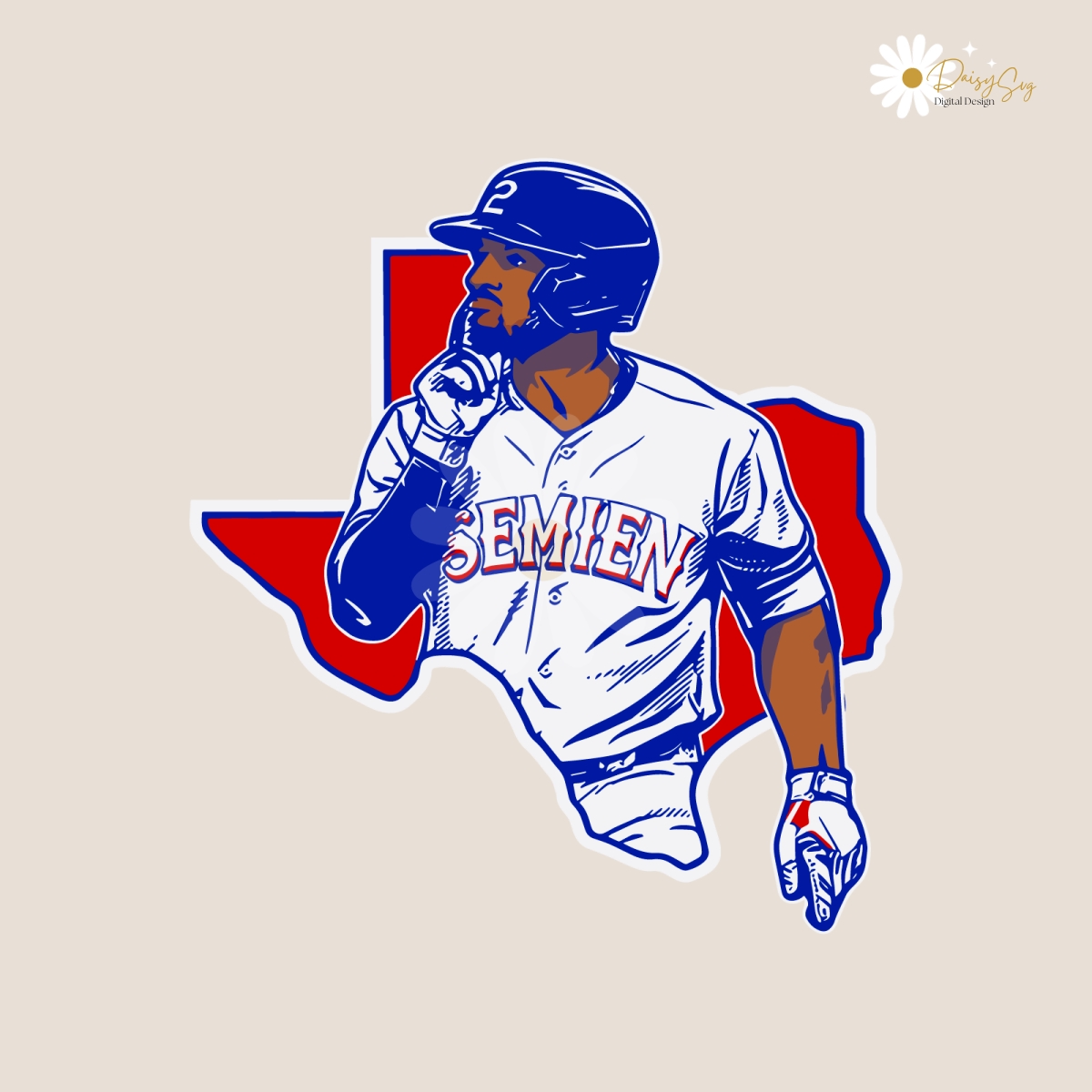 Marcus Semien Texas Map Baseball Player SVG Cricut Files | Inspire Uplift