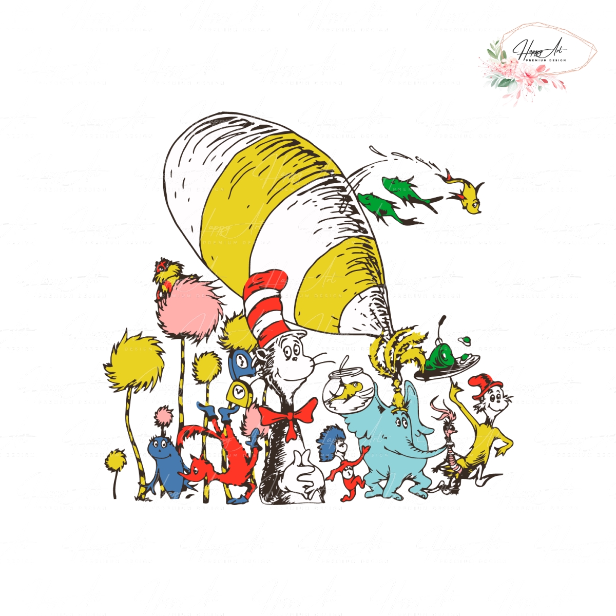 Funny Dr Seuss Characters SVG Graphic Design File | Inspire Uplift