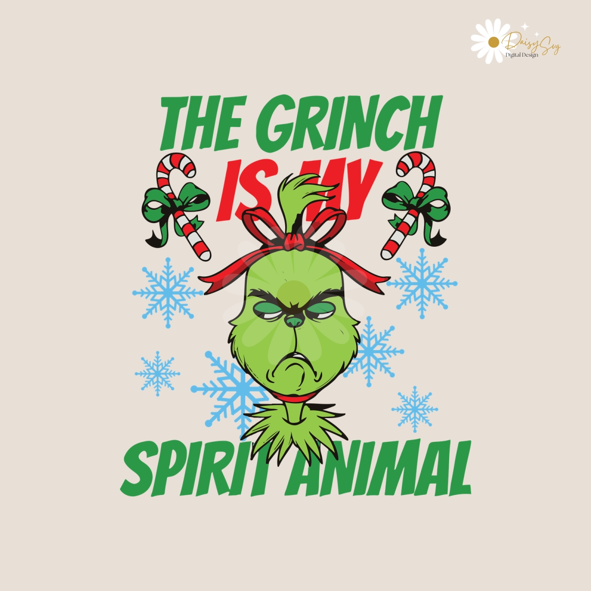 The Grinch is My Spirit Animal Merry Christmas SVG File | Inspire Uplift