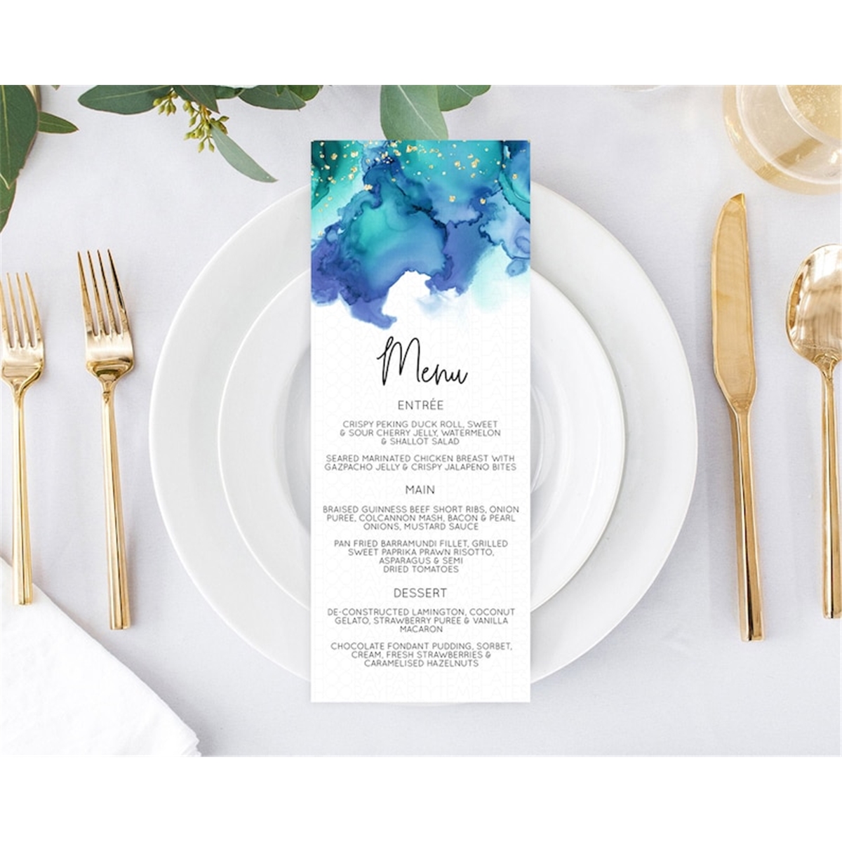 Blue Menu Blue Watercolor Menu Template Pastel Blue Table Dc - Inspire ...
