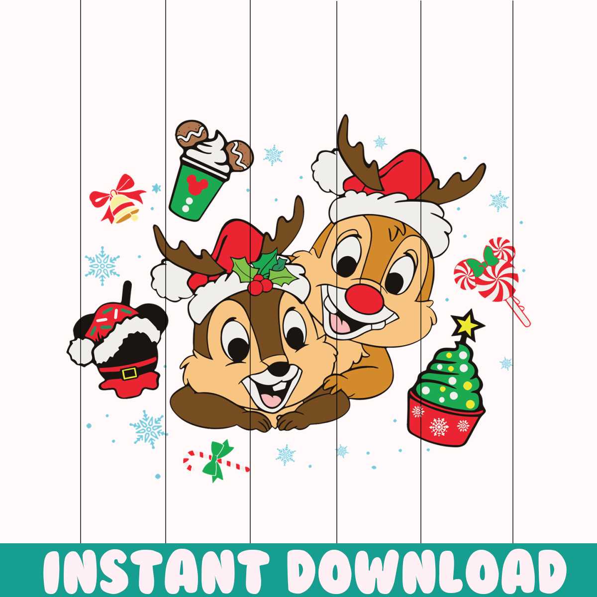 Chip And Dale Couple Christmas Disney Vacation SVG File | Inspire Uplift