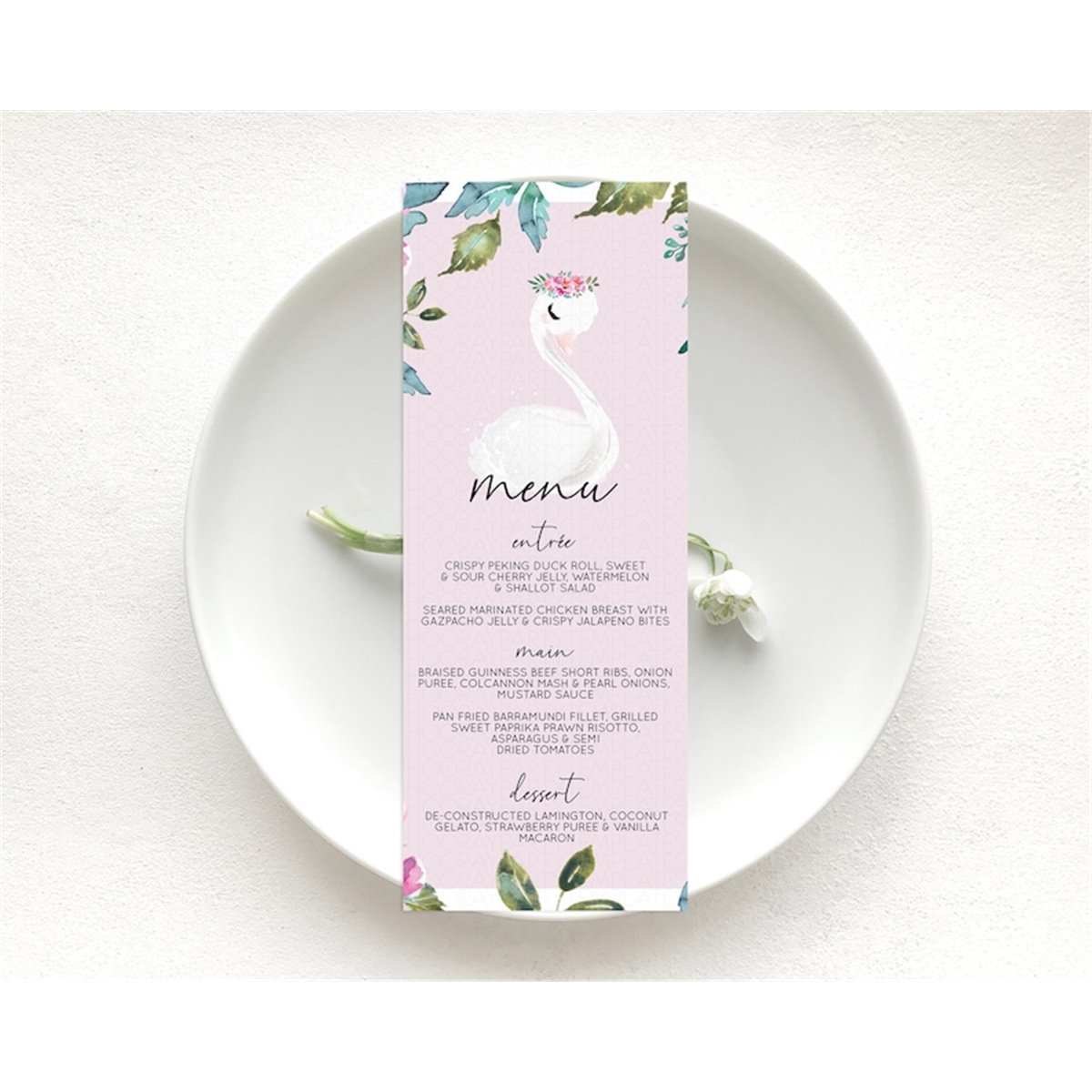 Swan Menu Swan Princess Ballet Menu Template Enchanted Swan - Inspire ...