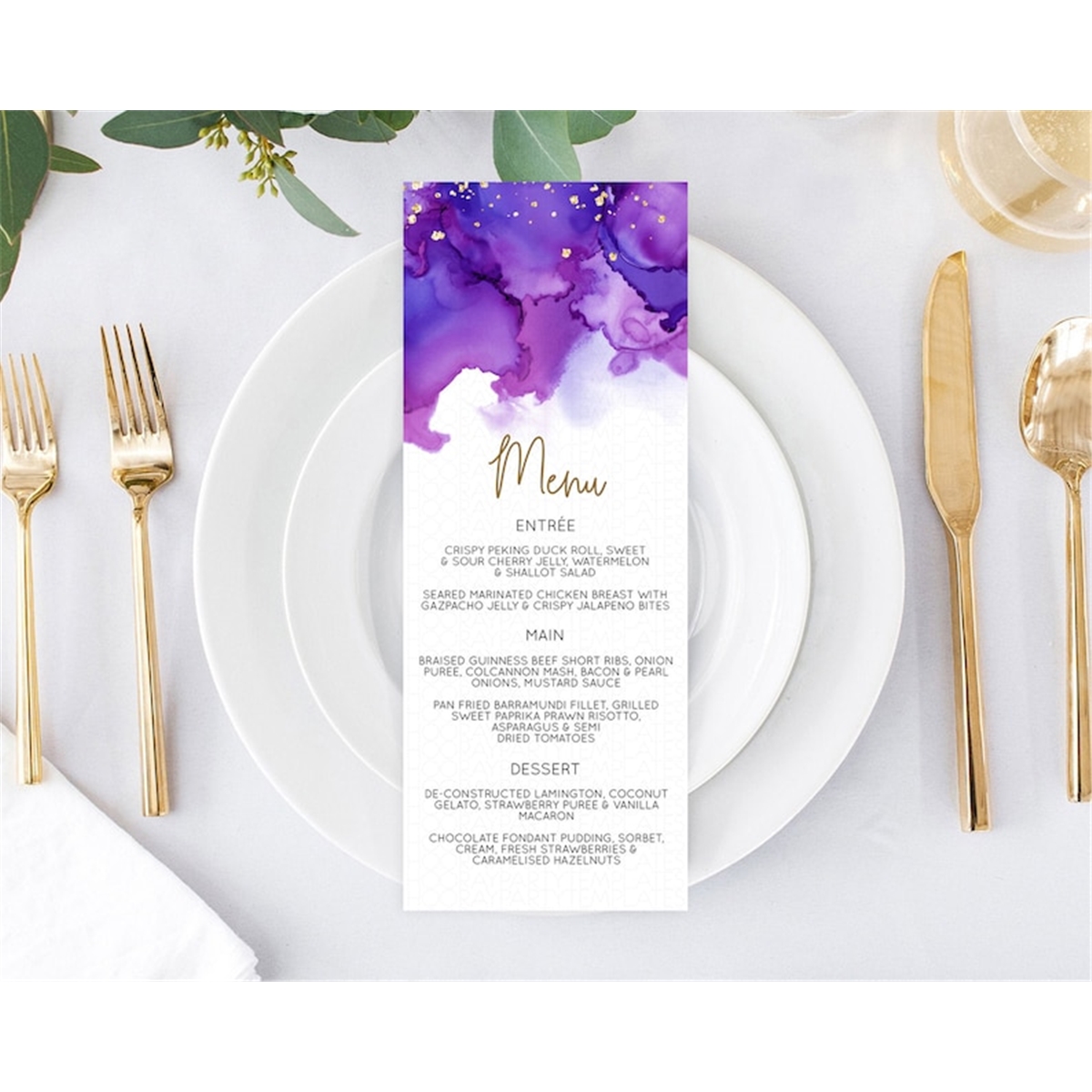 Purple Menu Purple Watercolor Menu Template Pastel Purple Ta | Inspire ...