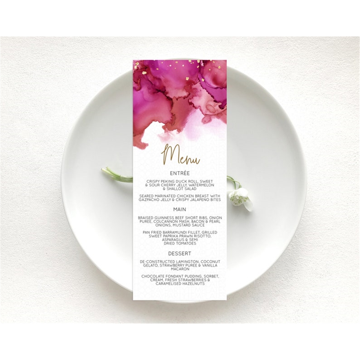 Pink Menu Pink Watercolor Menu Template Pastel Pink Table Dc | Inspire ...