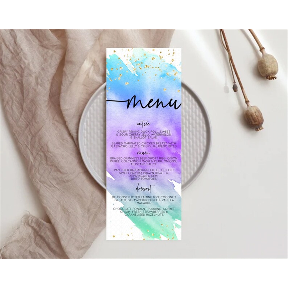 Pastel Menu Pastel Rainbow Menu Template Colorful Pastel Tab - Inspire ...