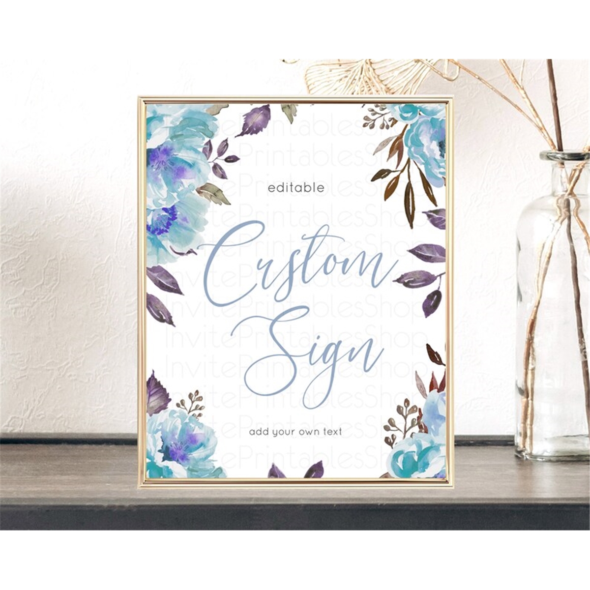 Wildflower Floral Table Sign Decor Secret Garden Sign Templa | Inspire ...