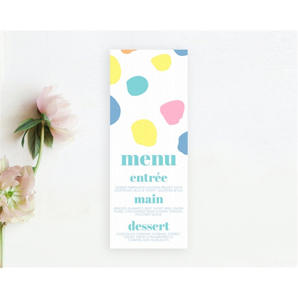 Rainbow Menu Pastel Menu Template Pastel Rainbow Table Decor | Inspire ...