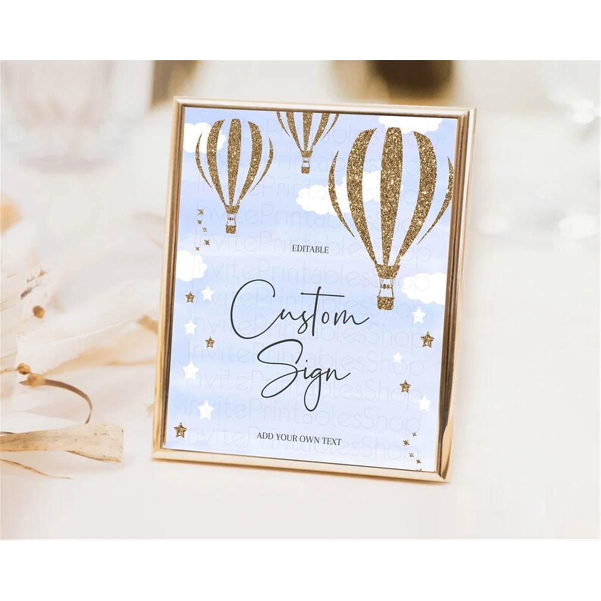 Hot Air Balloon Sign Hot Air Balloon Table Sign Decor Advent - Inspire ...