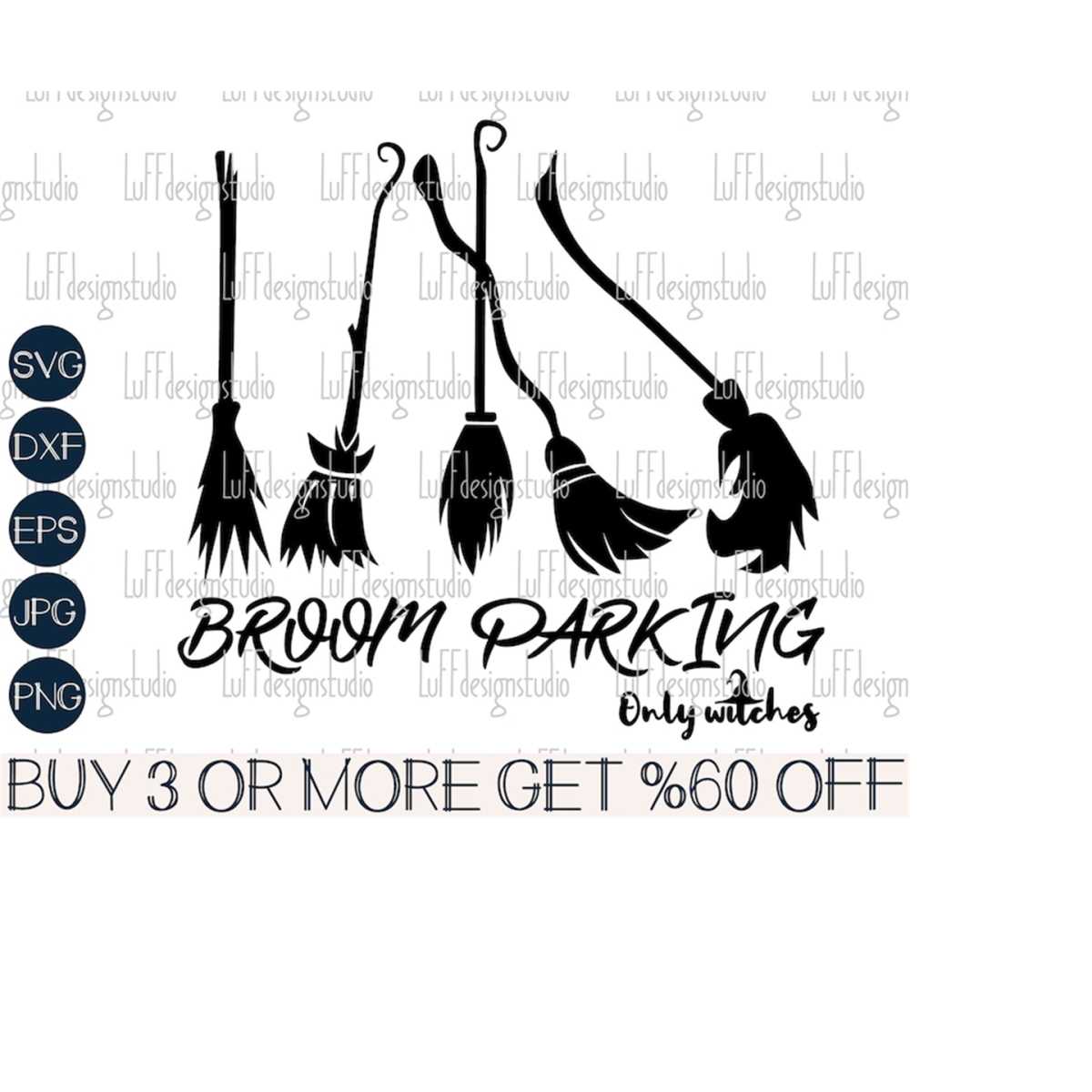 Witch Brooms SVG, Halloween SVG, Broom Parking SVG, Only Wit | Inspire ...