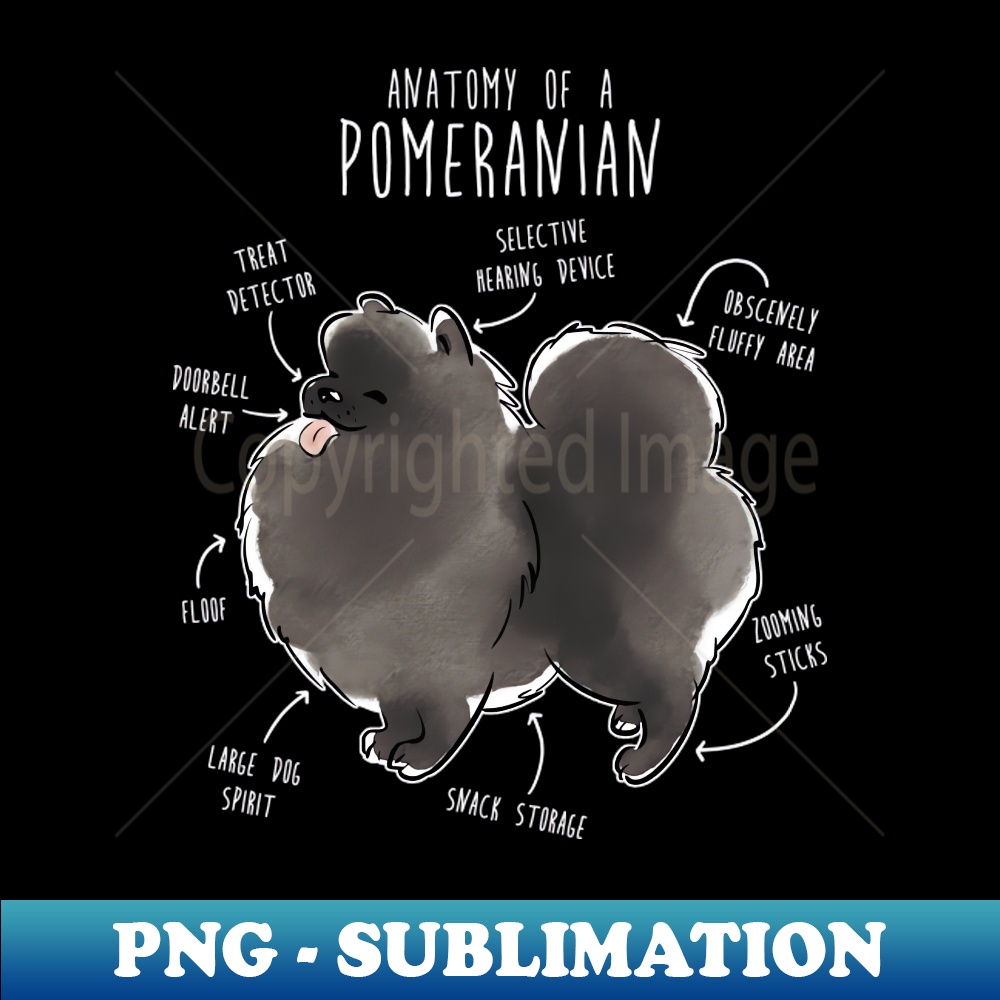 Black Pomeranian Dog Anatomy - Trendy Sublimation Digital Do - Inspire ...