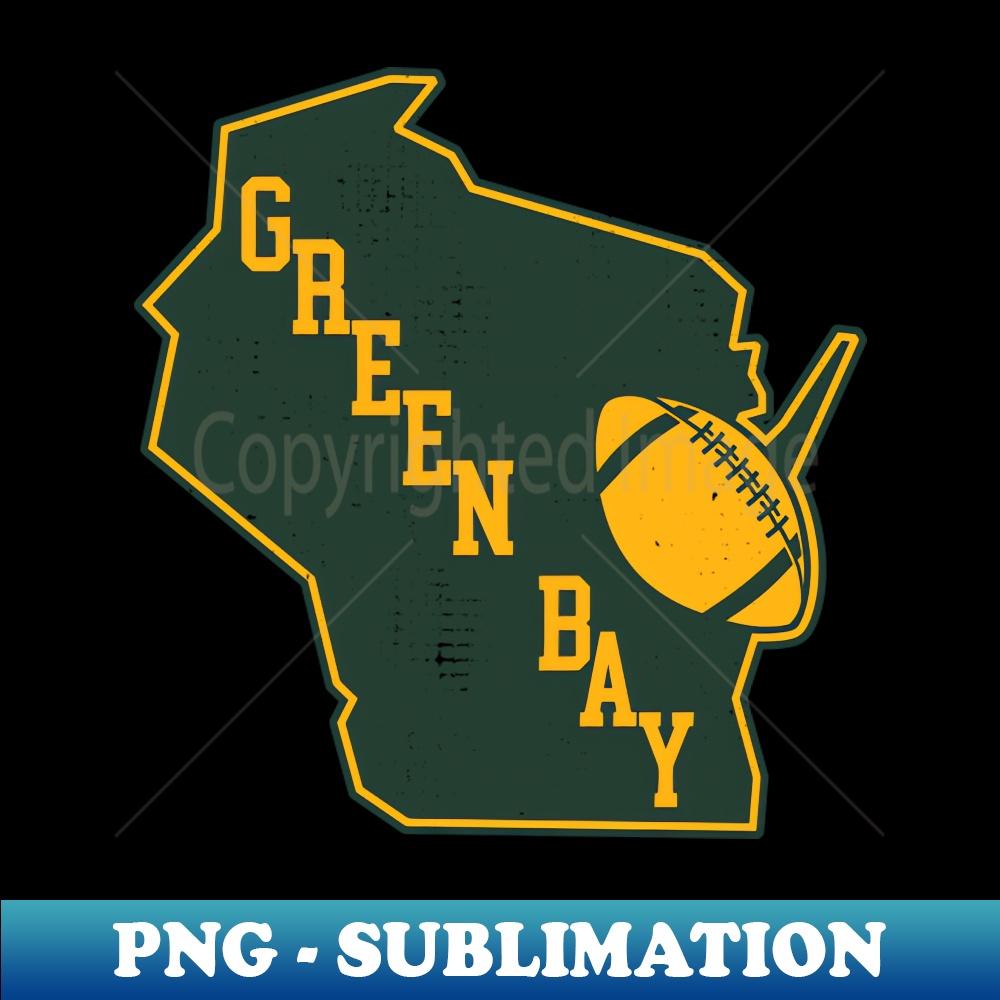 Retro Style Green Bay State Outline Design - PNG Sublimation | Inspire ...