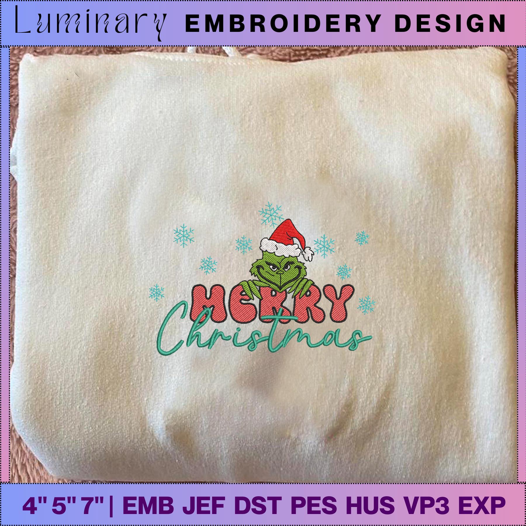 Christmas 2023 Embroidery Machine Design, Green Monster Merr - Inspire ...