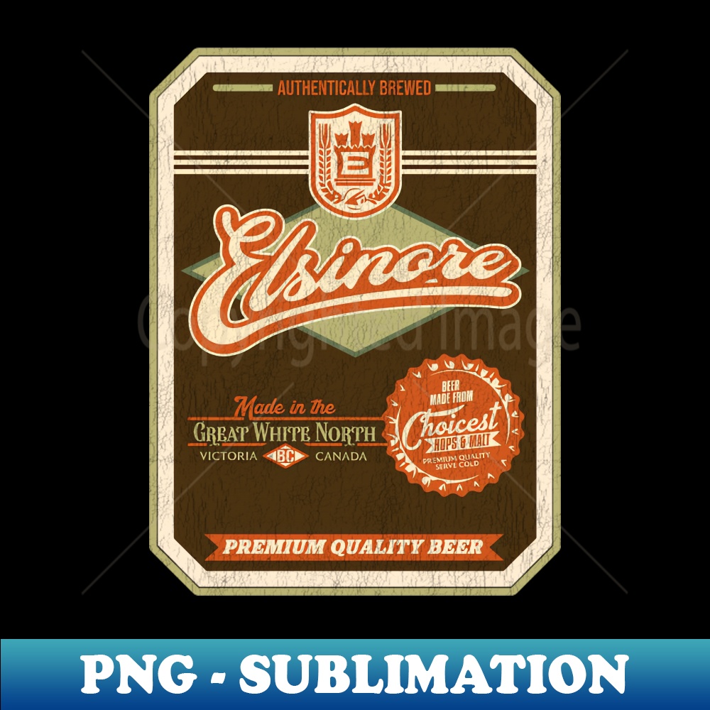 ELSINORE Beer Distressed Label - Modern Sublimation PNG File | Inspire ...