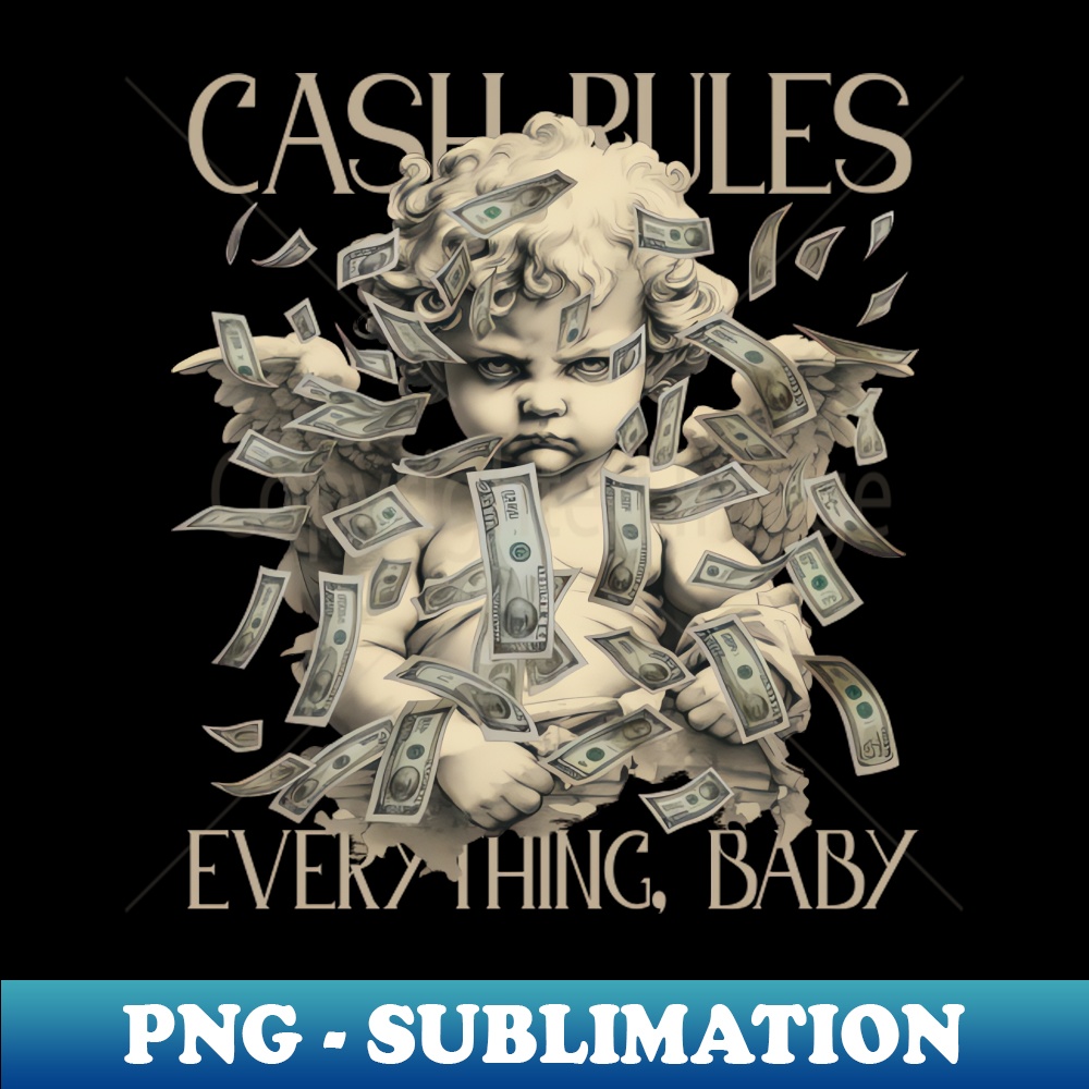 Cash Rules Everything Baby - Vintage Sublimation PNG Downloa | Inspire ...