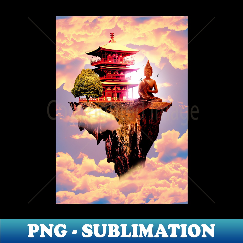 Japanese Temple And Buda - PNG Transparent Sublimation File - Inspire ...