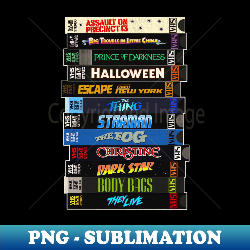 John Carpenter VHS Movies Stack - Aesthetic Sublimation Digi | Inspire ...