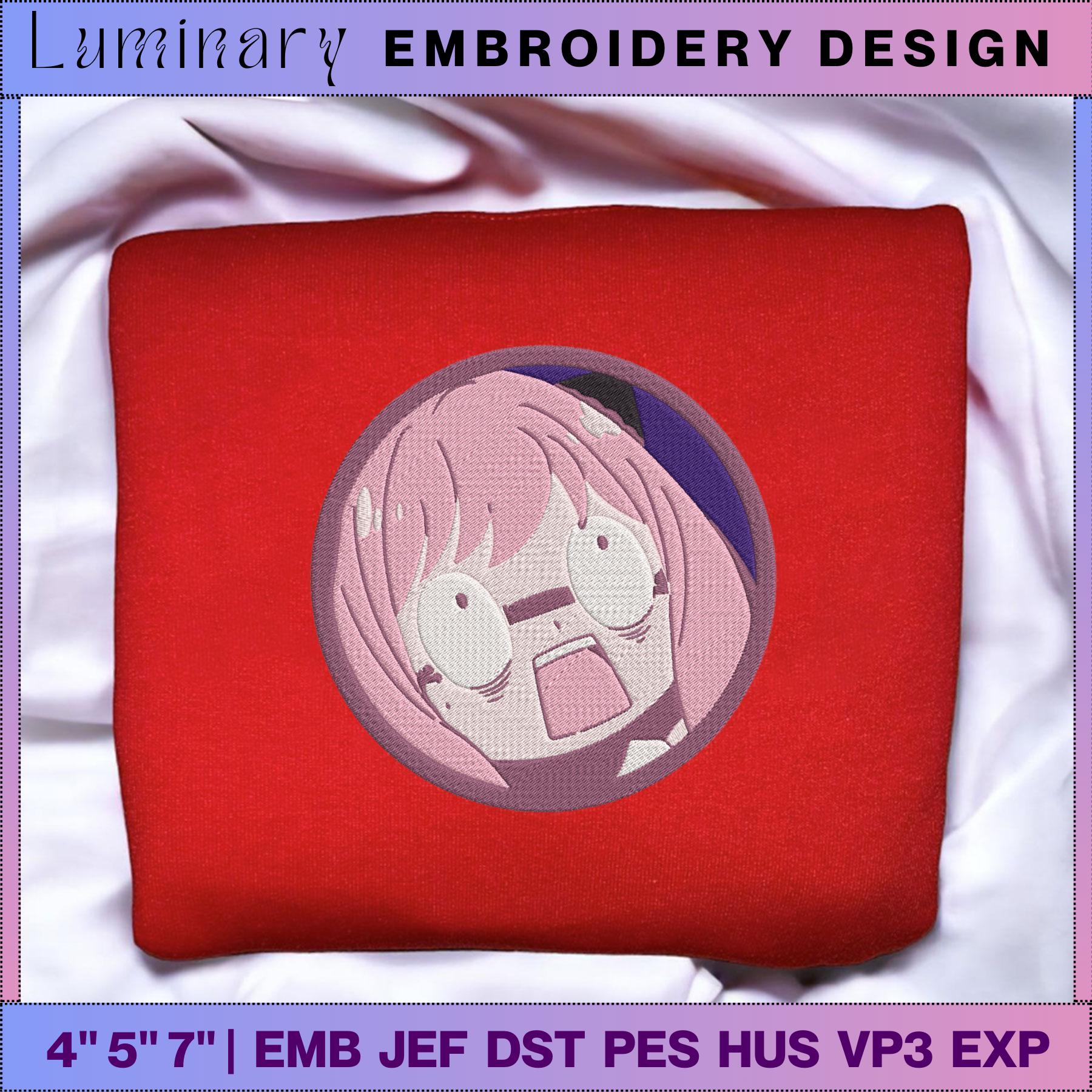 Scared Anya Forger Embroidery, Anime Embroidery Designs, Spy | Inspire ...