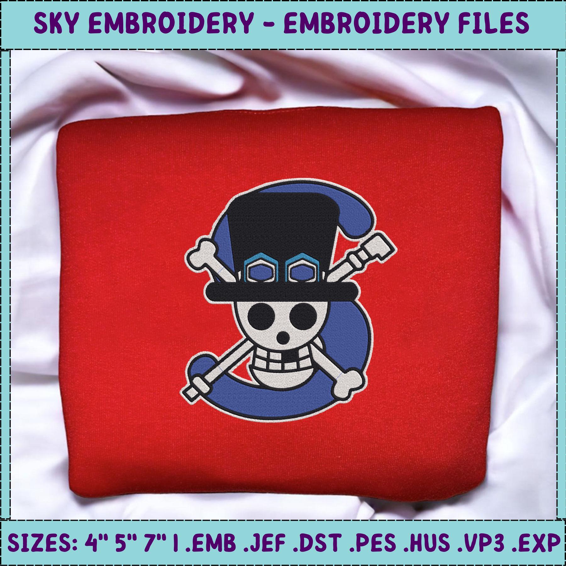 Pirate Embroidery FIles, Anime Embroidery Designs, Embroider | Inspire ...