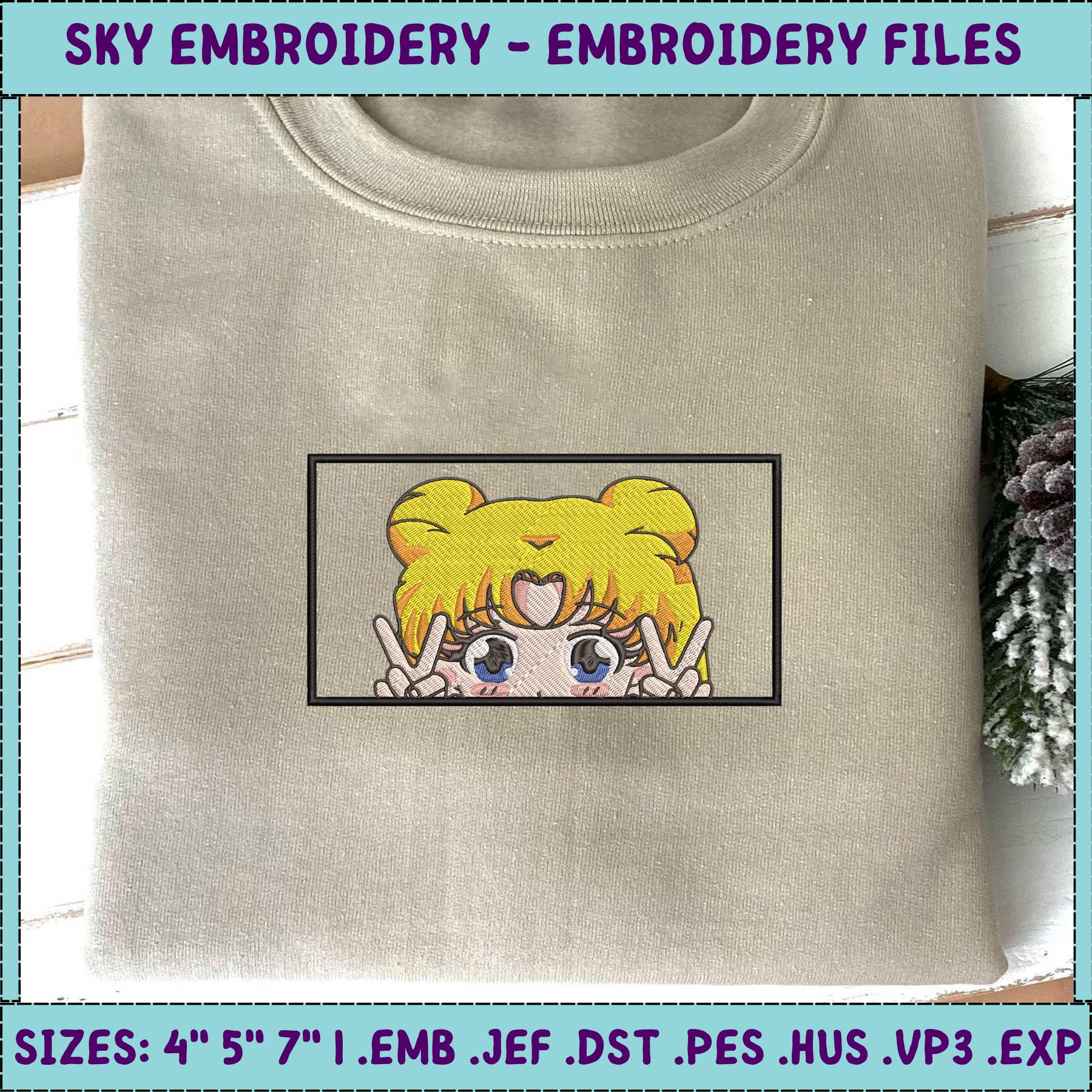Cute Girl Anime Embroidery Designs, Inspired Anime Embroider | Inspire ...