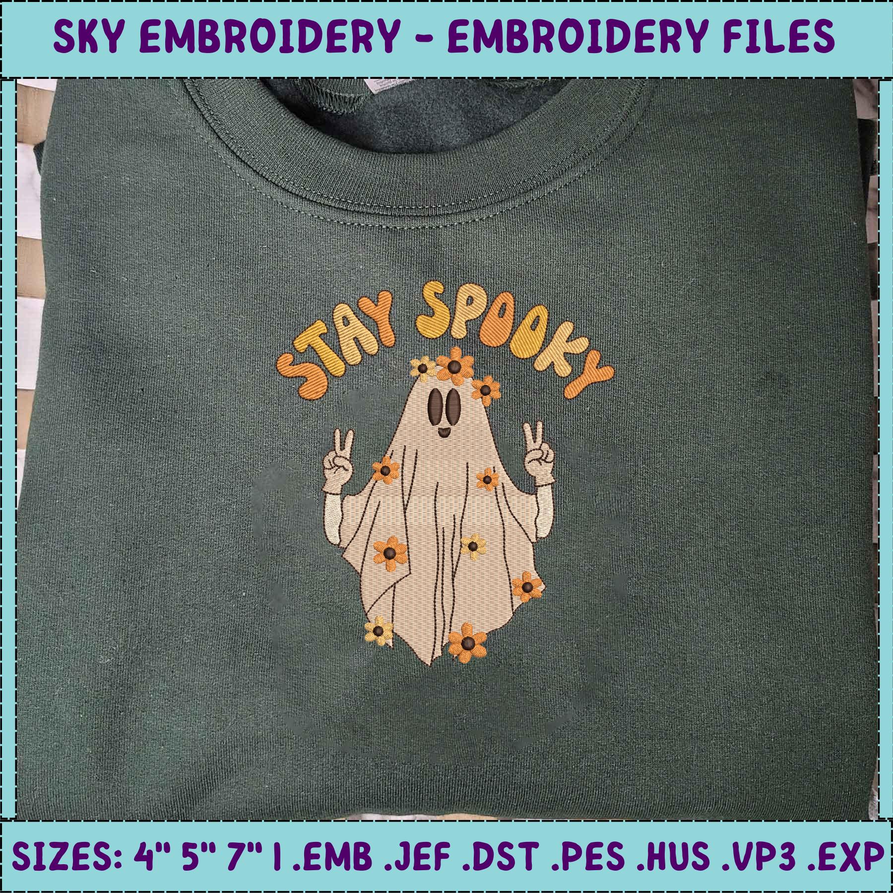 Hello Spooky Embroidery Design, Stay Spooky Embroidery Desig - Inspire ...