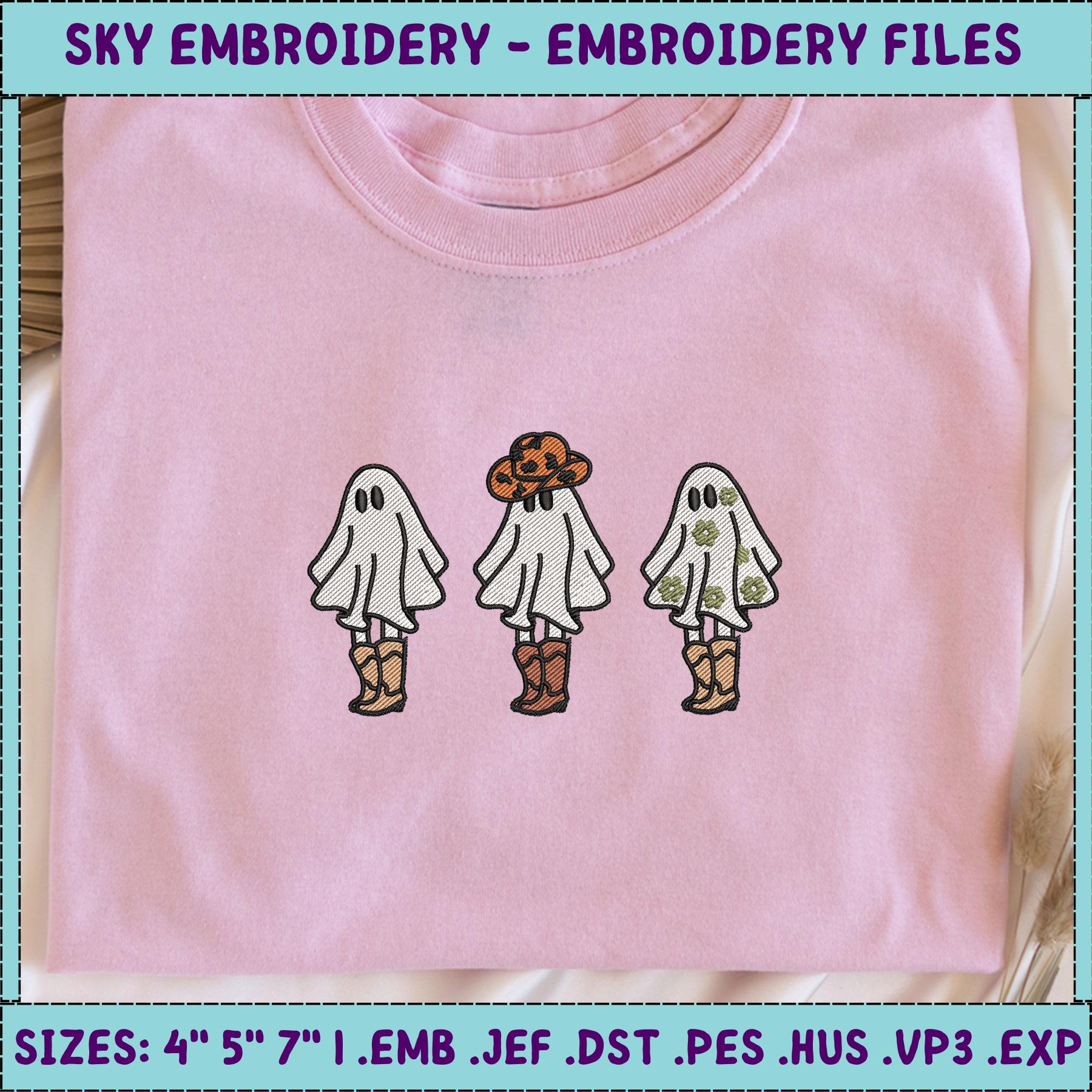 Boo Haw Embroidery Design, Spooky Halloween Embroidery File, | Inspire ...