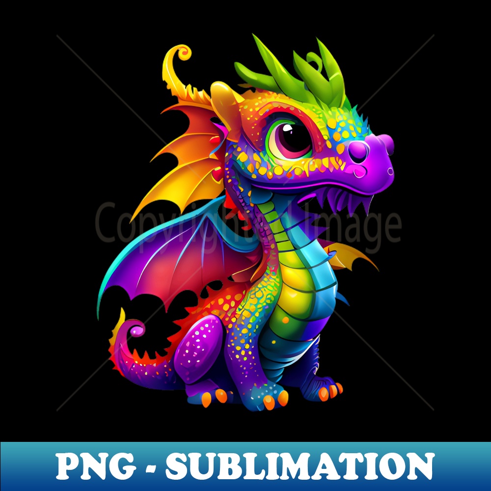 Cute Rainbow Dragon - Unique Sublimation PNG Download - Stun | Inspire ...