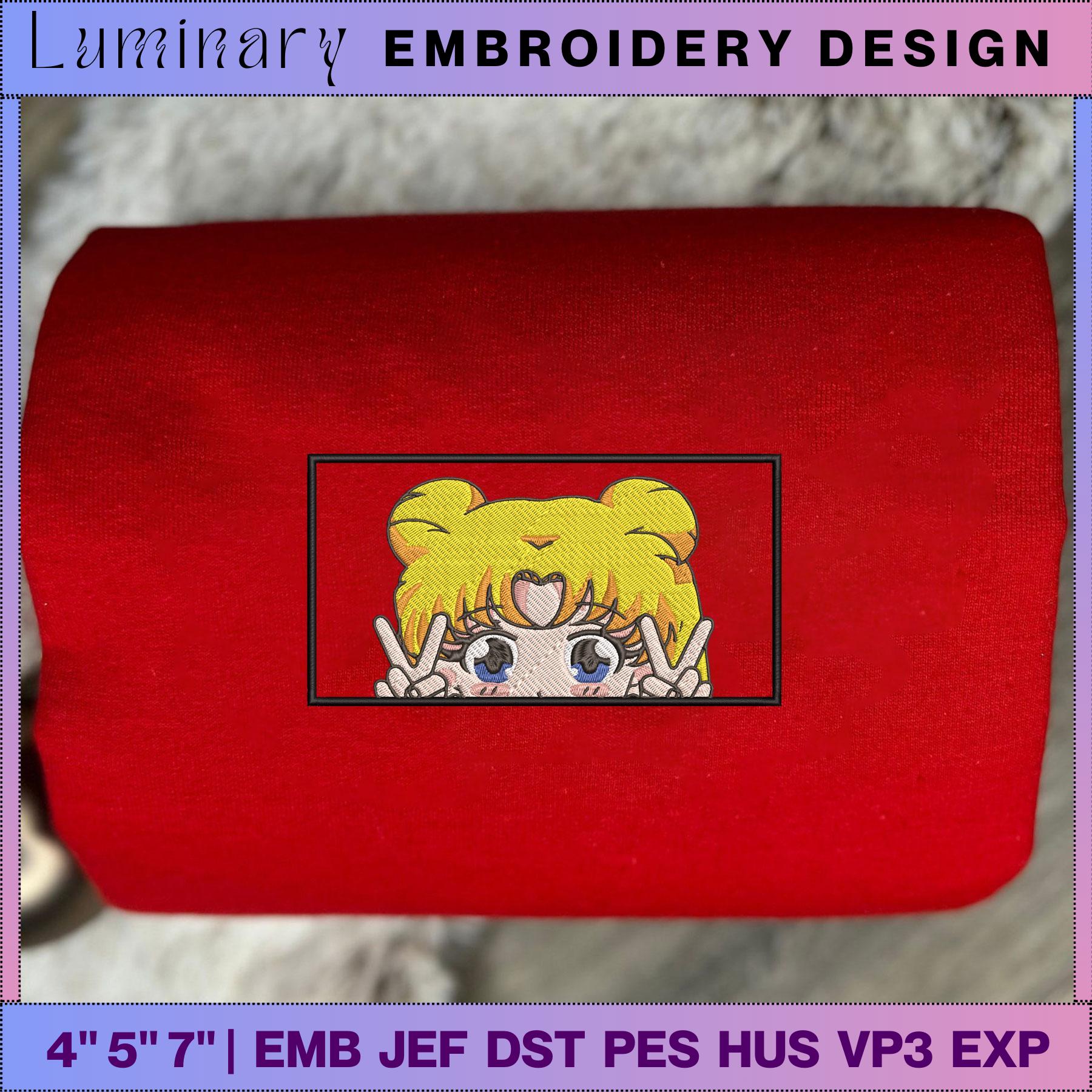 Cute Girl Anime Embroidery Designs, Inspired Anime Embroider - Inspire ...