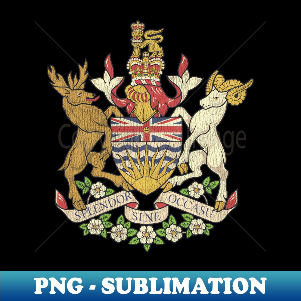 Vintage Distressed Coat of Arms British Columbia - Special E - Inspire ...