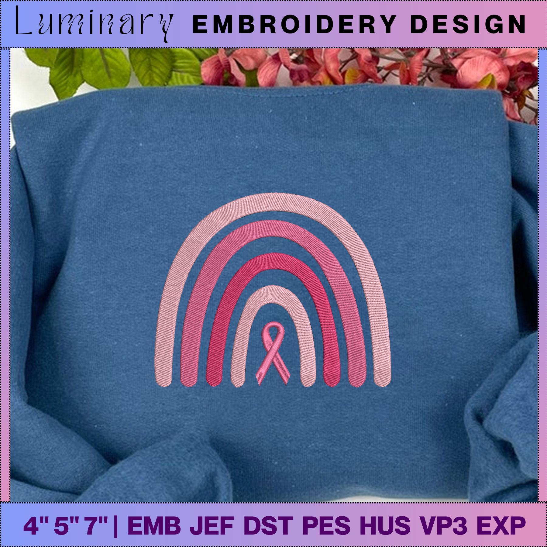 Pink Rainbow Embroidery Designs, Breast Cancer Embroidery De | Inspire ...