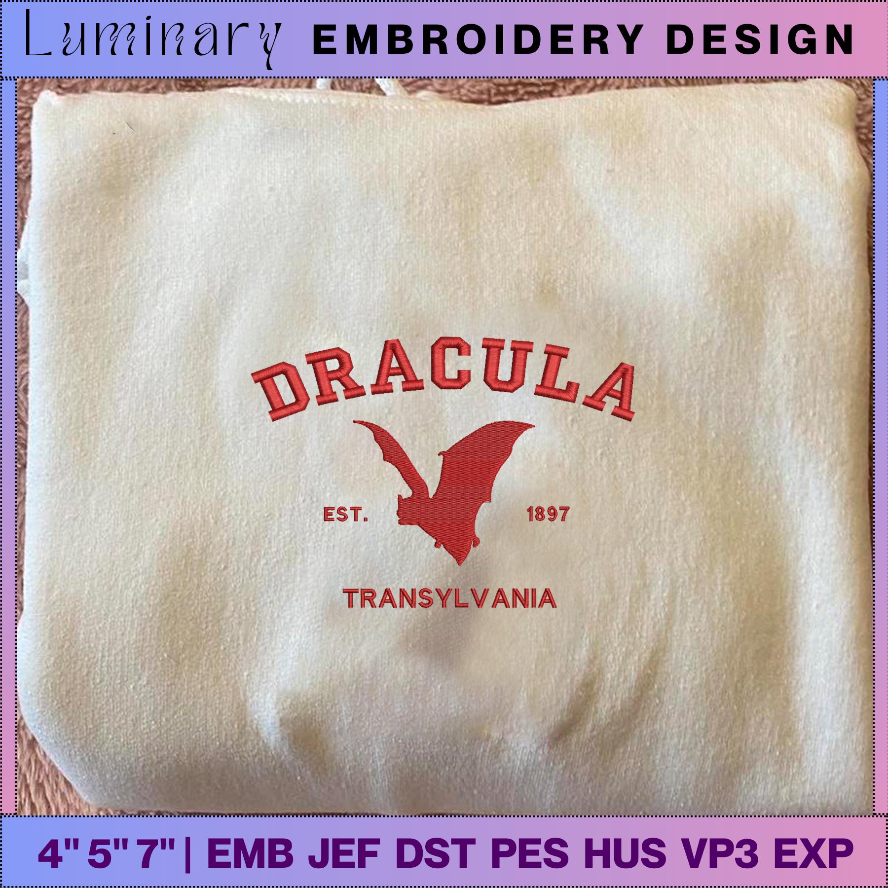 Horror Halloween Embroidery Design, Vampire Embroidery Desig | Inspire ...