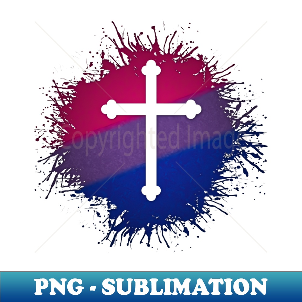 Paint Splatter Bisexual Pride Christian Cross Symbol - Digit | Inspire ...