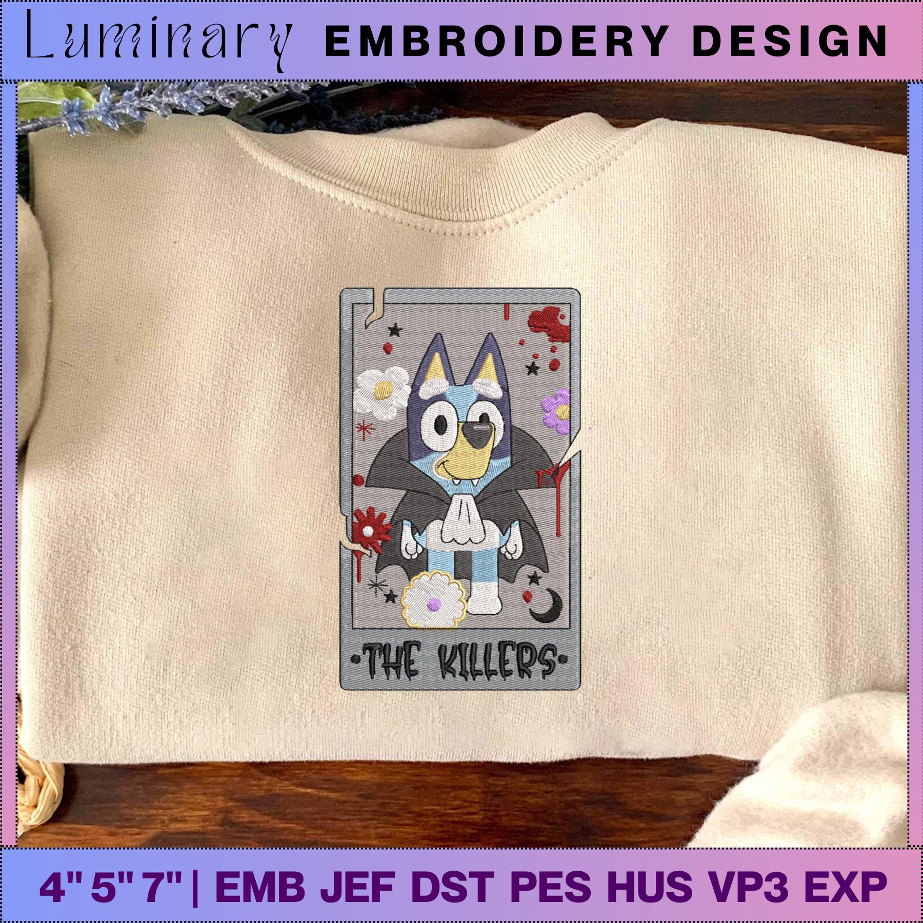 Blue Dog The Killers Embroidered Sweatshirt, Happy Halloween | Inspire ...
