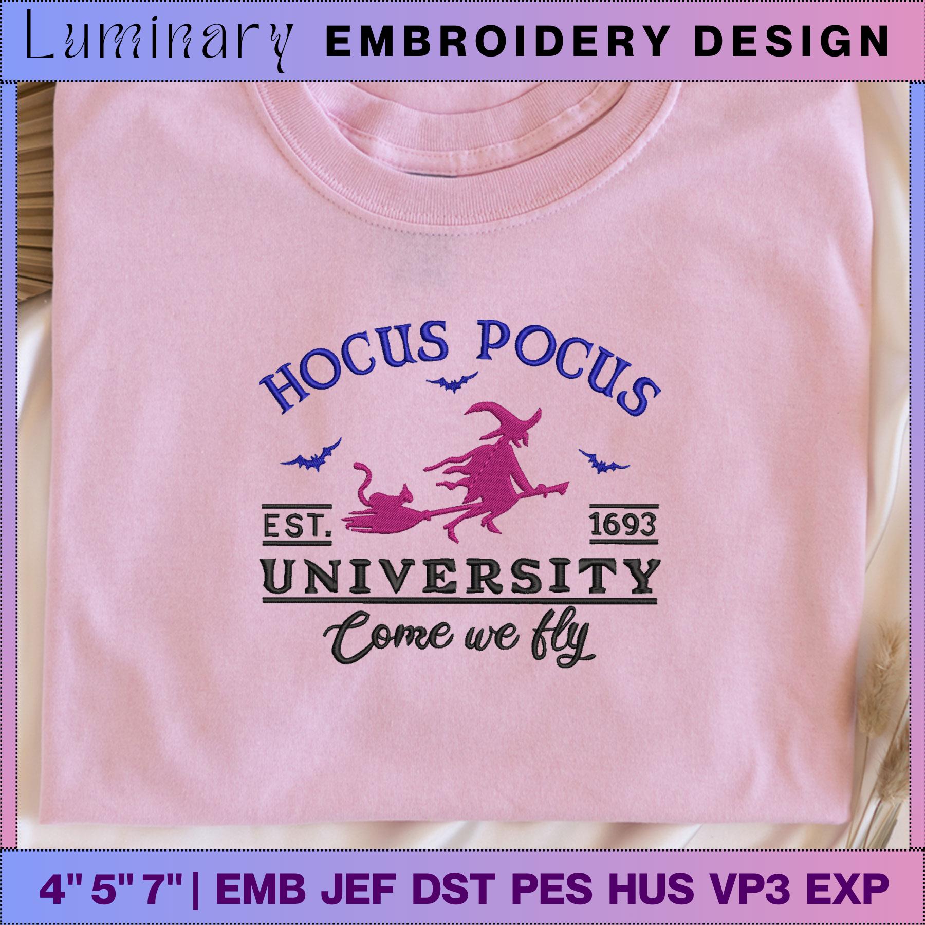 Hocus Pocus University Embroidery Design, Horror Movie Hallo | Inspire ...