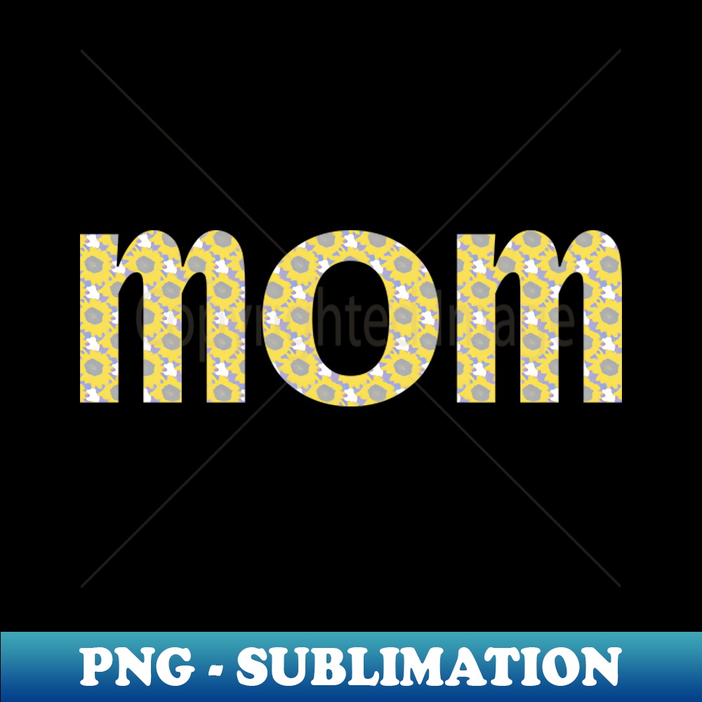 Floral Art Typography Mom Yellow - PNG Transparent Digital D | Inspire ...