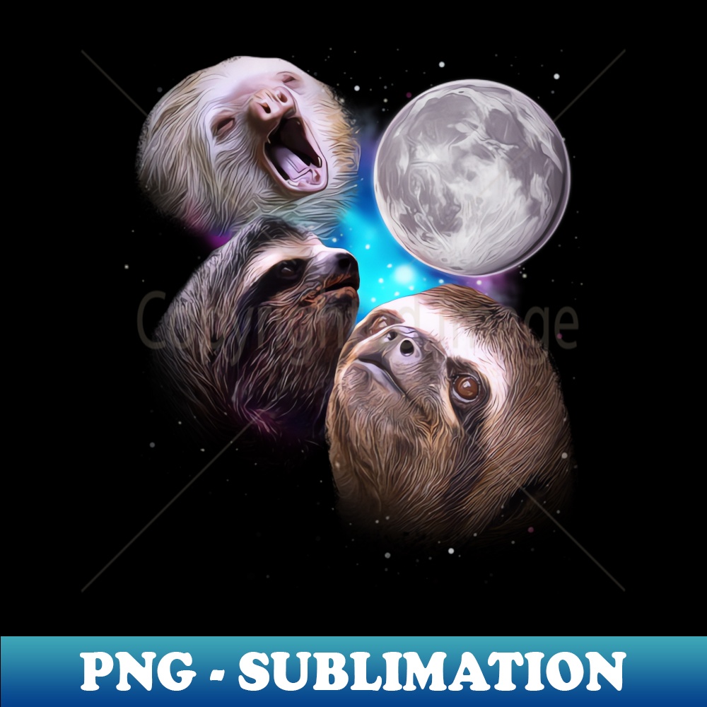 Three Sloths Howl at the Moon - PNG Transparent Sublimation | Inspire ...