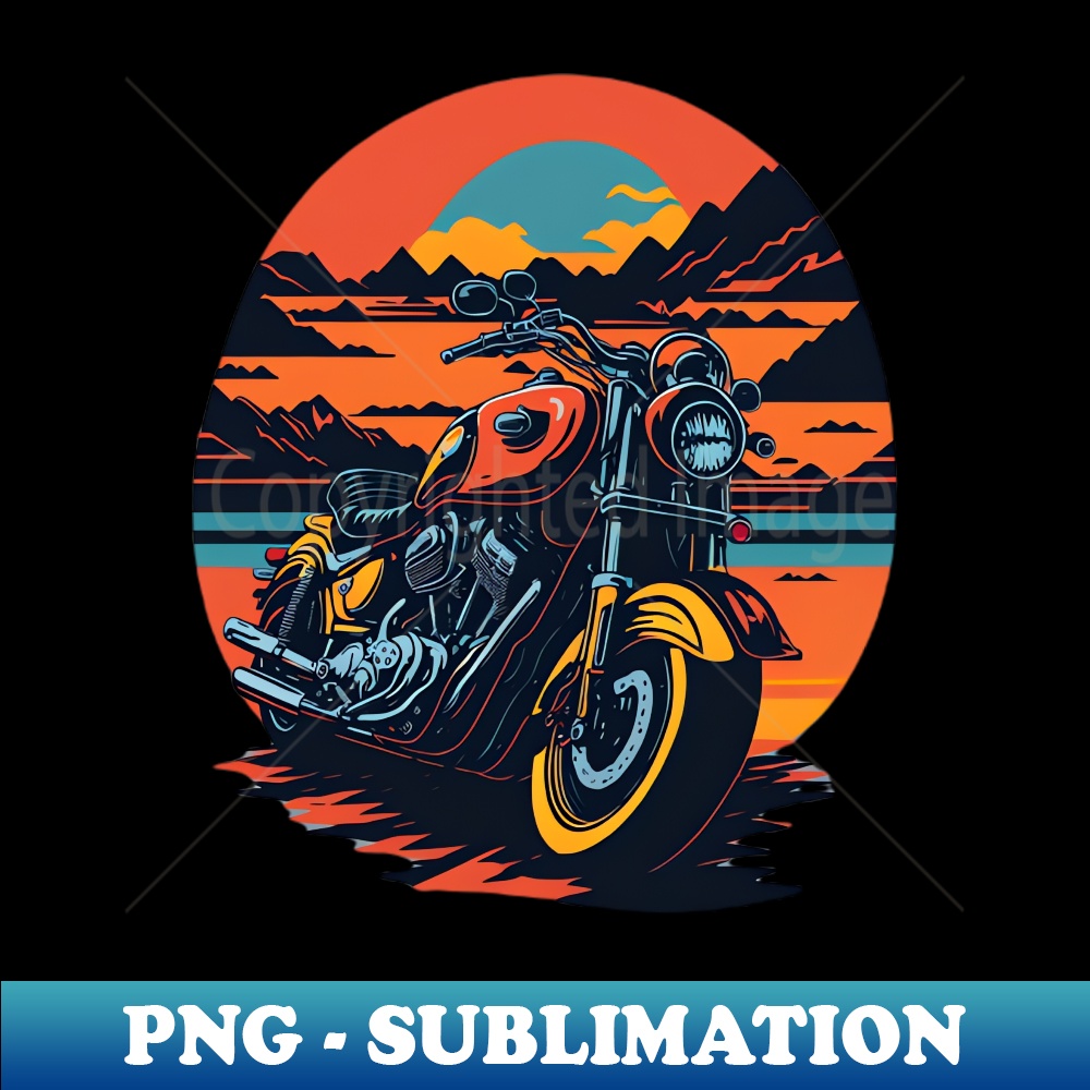 The legendary retro motorcycle in the sunrise - PNG Transpar | Inspire ...