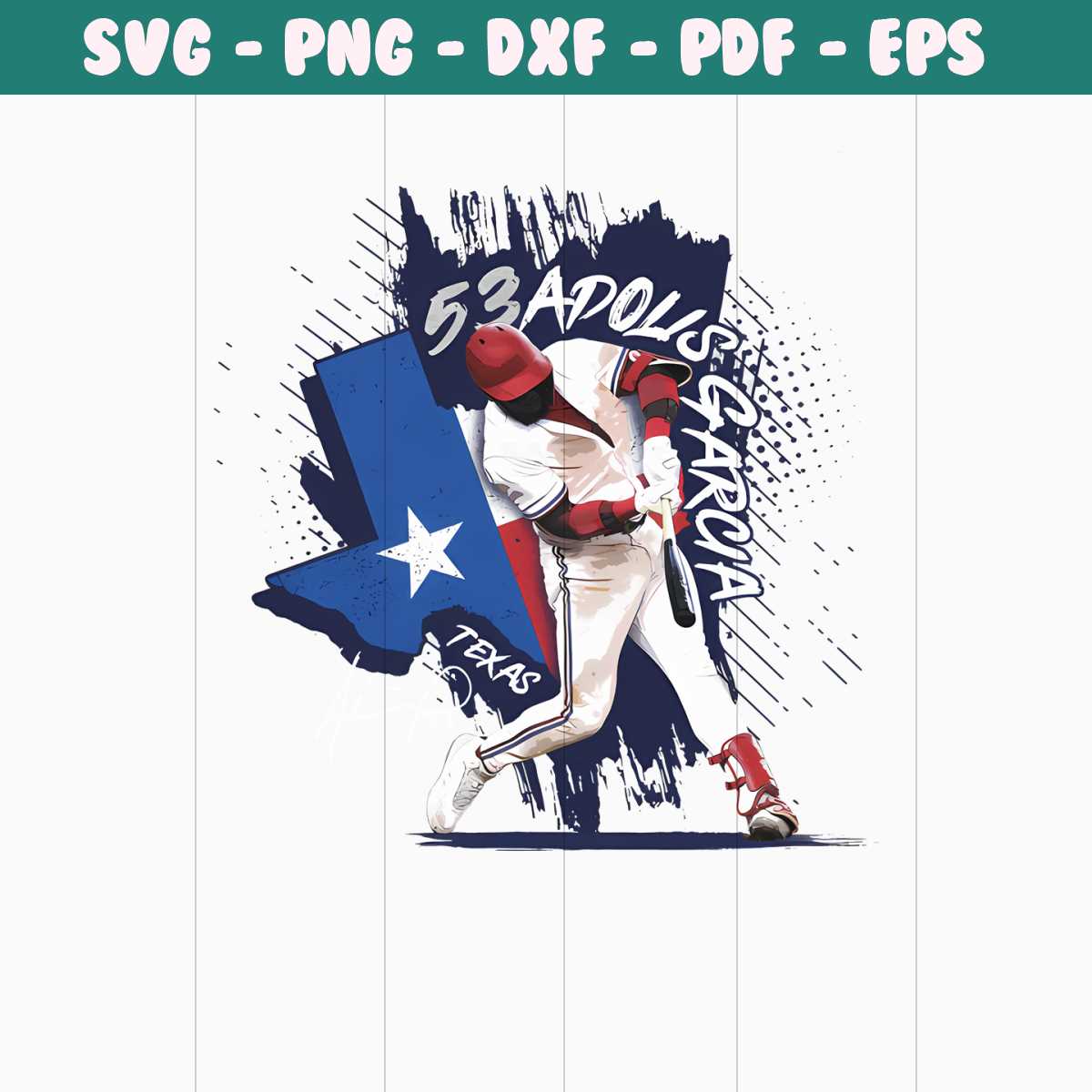 Vintage Adolis Garcia 53 Texas Pride PNG Sublimation File | Inspire Uplift