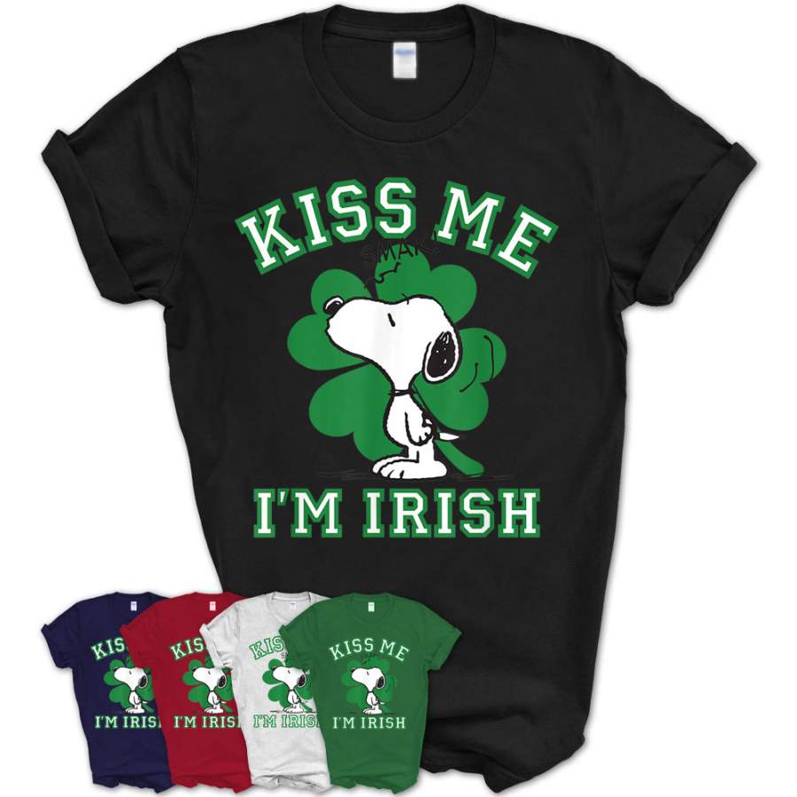 Peanuts Snoopy Kiss Me I&8217M Irish Clover T-Shirt &8211 Te | Inspire ...