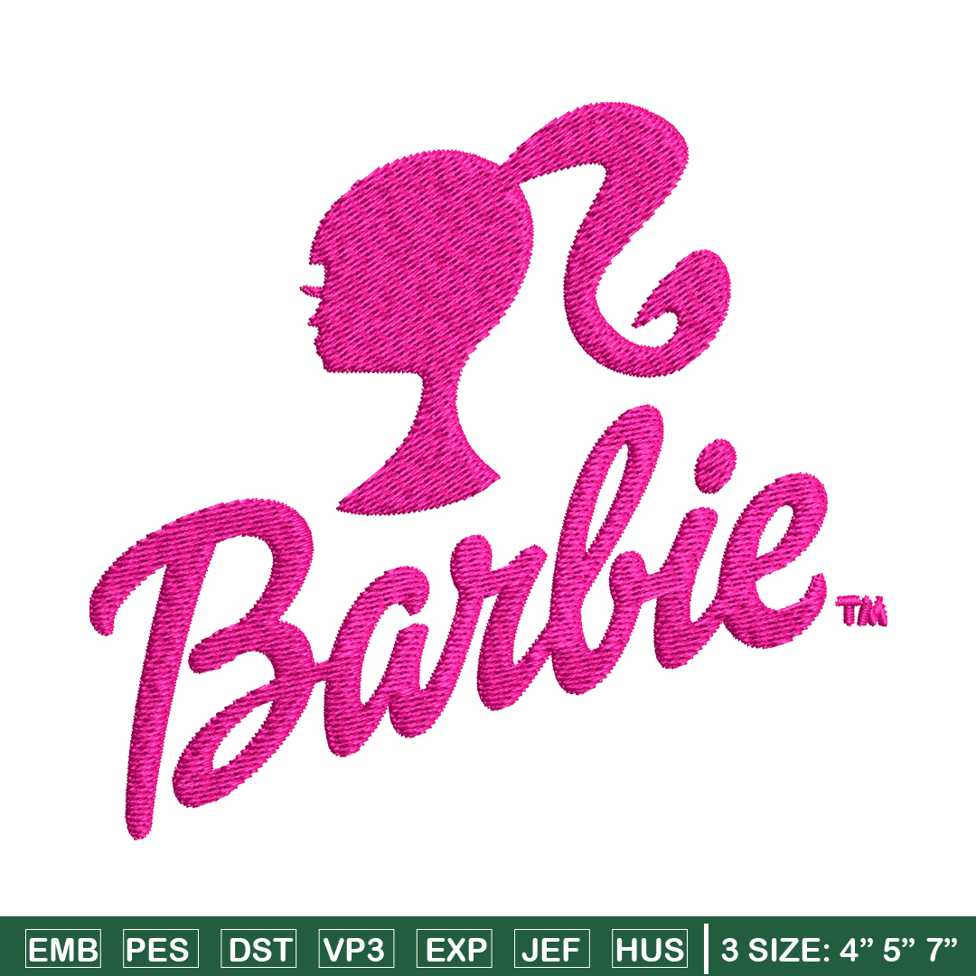 Barbie logo and her Embroidery, Barbie logo and her Embroide | Inspire ...